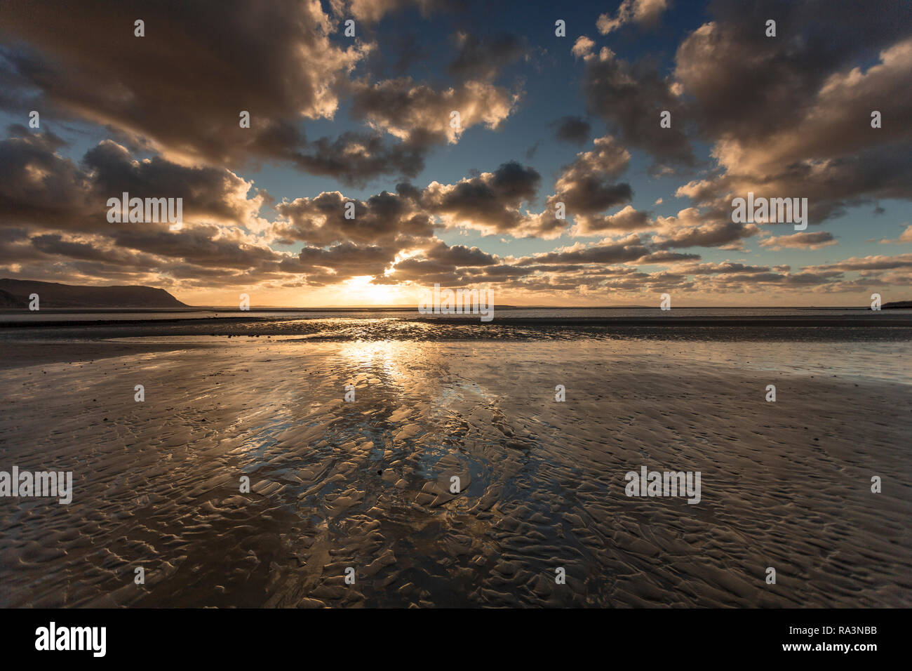 Sunset over the North Wales coast from Llandudno West Shore Stock Photo ...