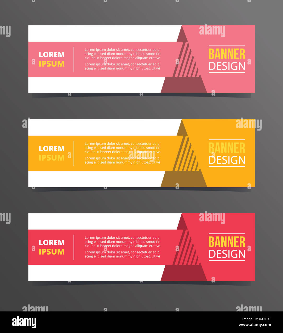 arrow with shadow triangle on right style banner template design with ...