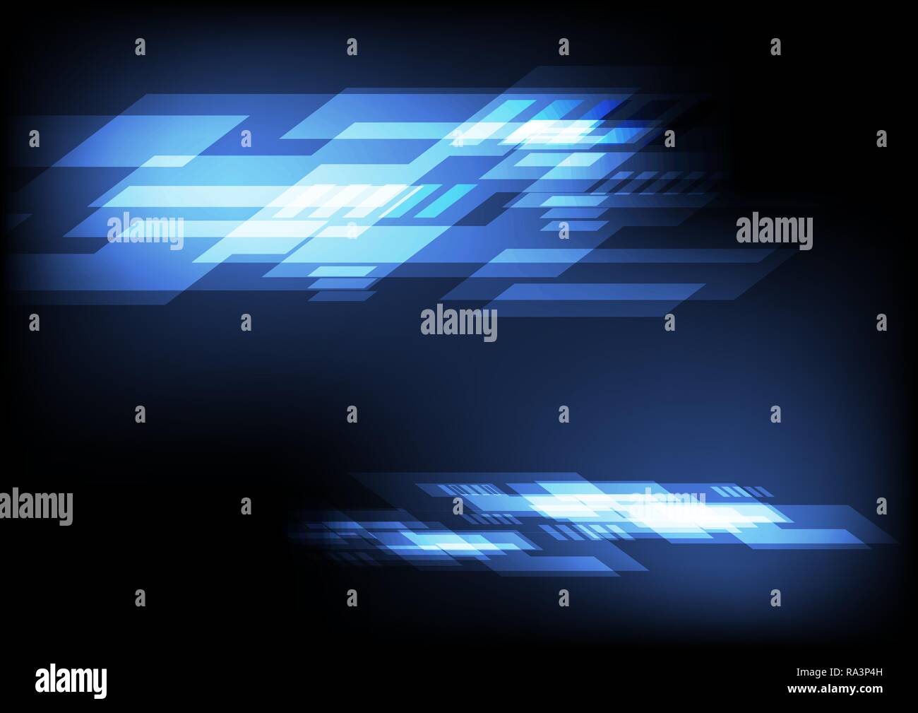 Abstract blue rectangles technology background, stock vector Stock ...