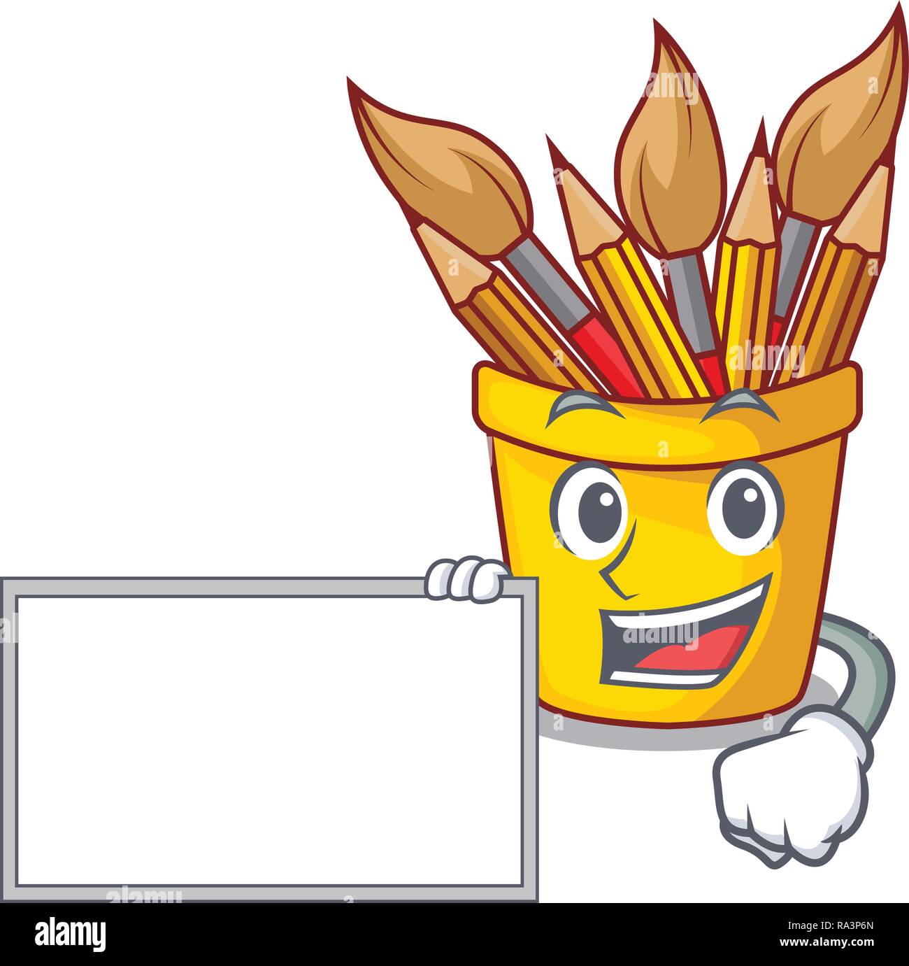 With board pencil pot shape on the cartoon Stock Vector Image & Art - Alamy