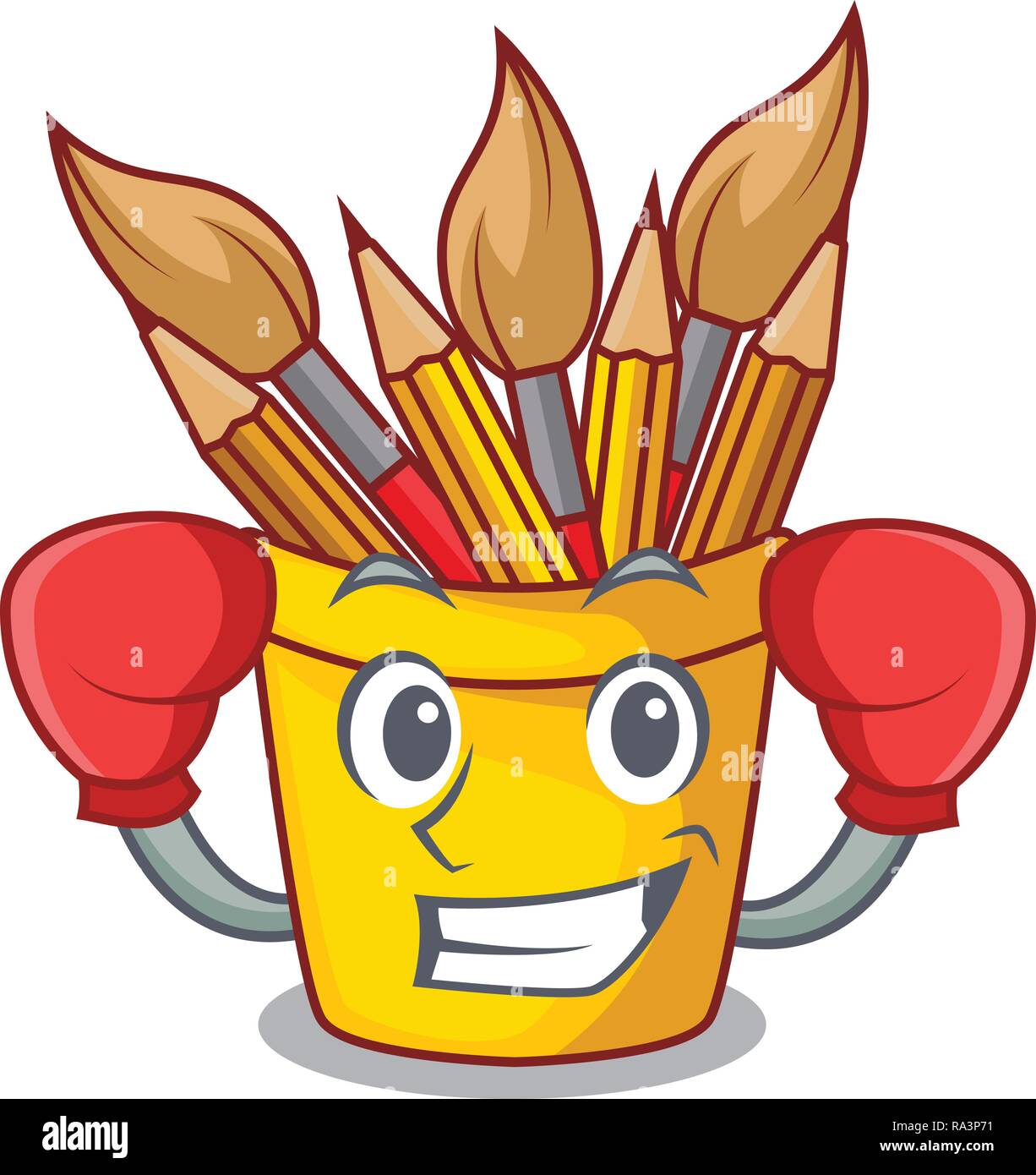 Boxing pencil pot shape on the cartoon Stock Vector Image & Art - Alamy