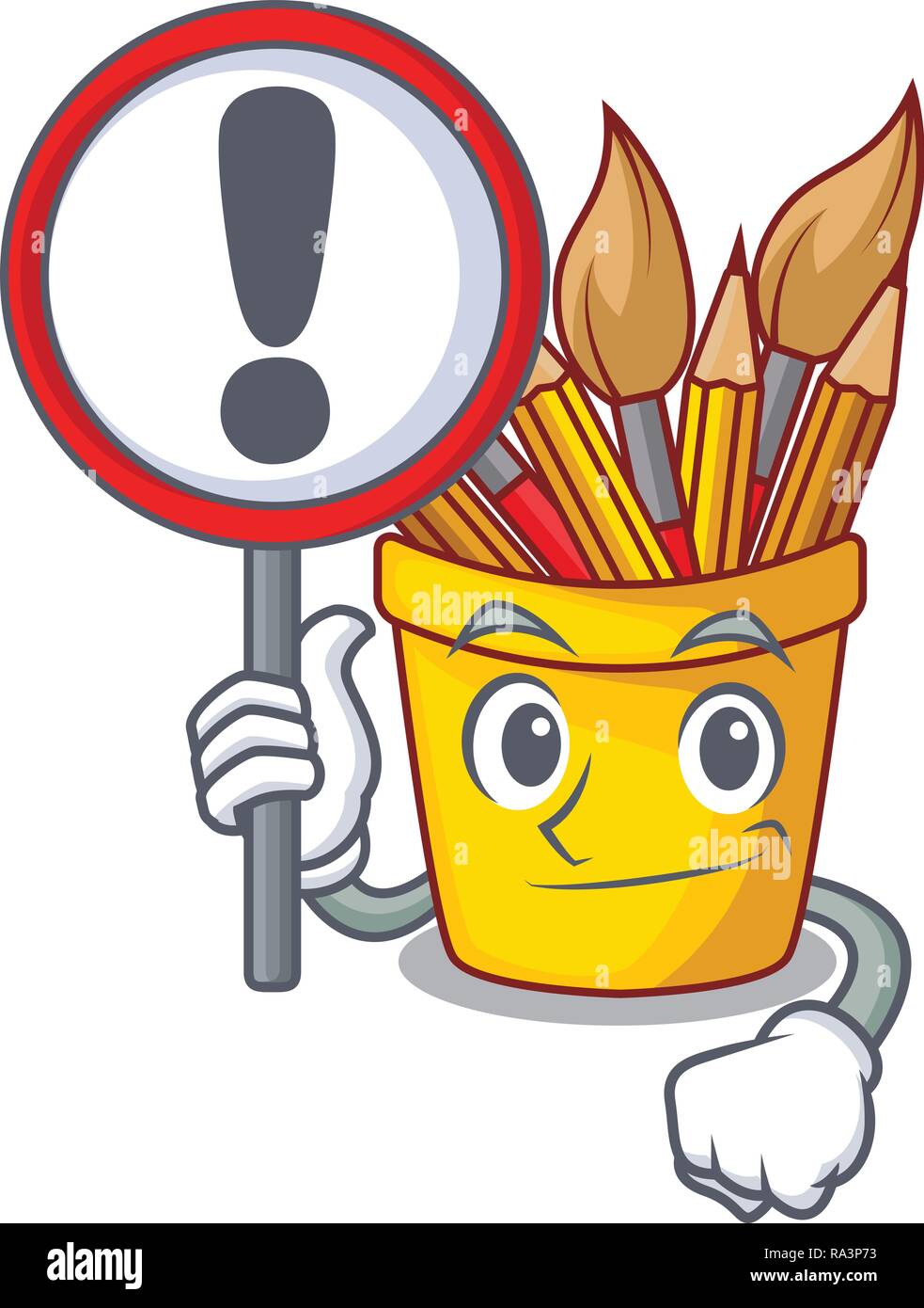 With sign pencil pot shape on the cartoon Stock Vector Image & Art - Alamy