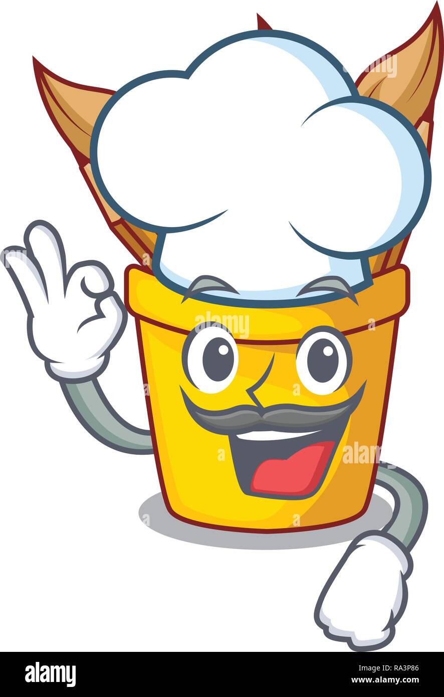 Chef character pot pencil above wood table Stock Vector Image & Art - Alamy