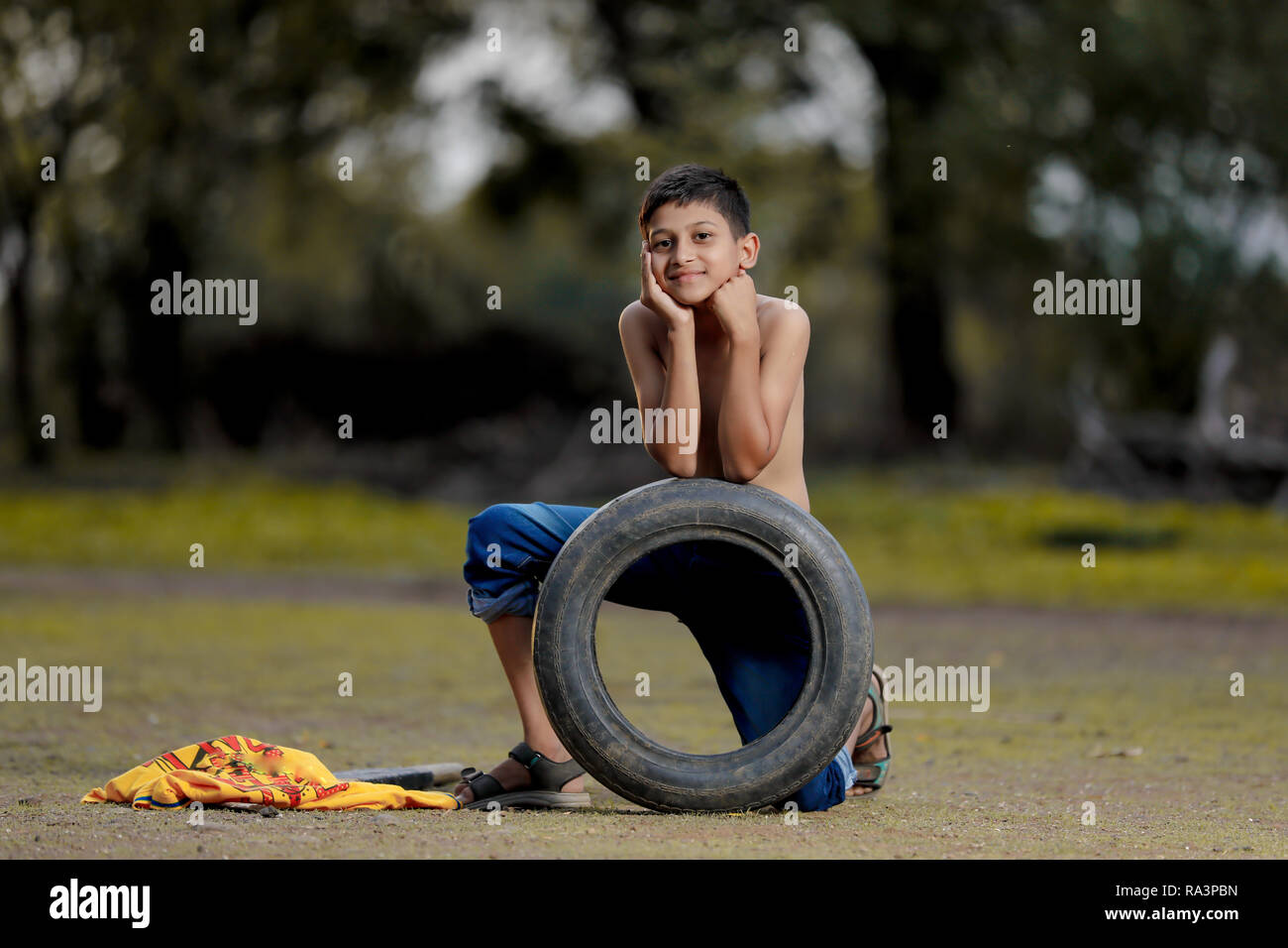 Rural indian child Stock Photo - Alamy