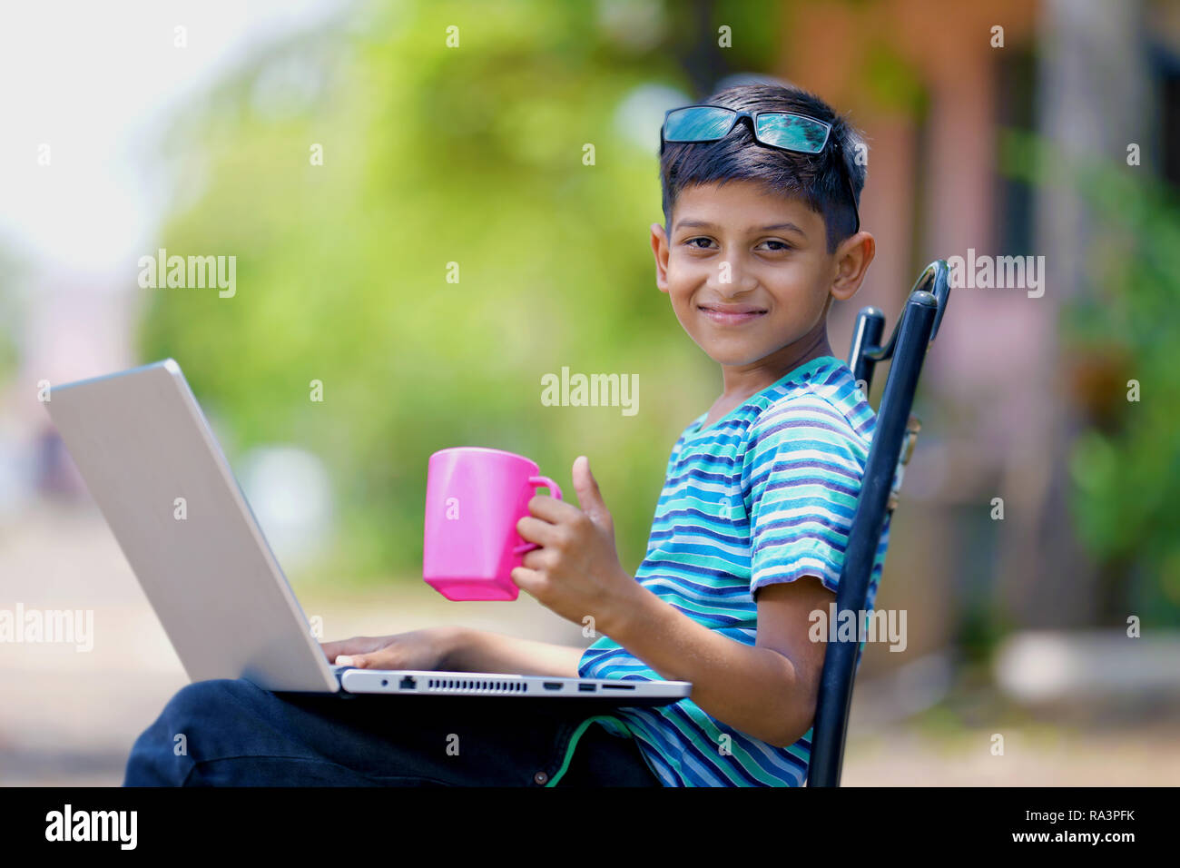 Portrait smart boy working laptop hi-res stock photography and images ...