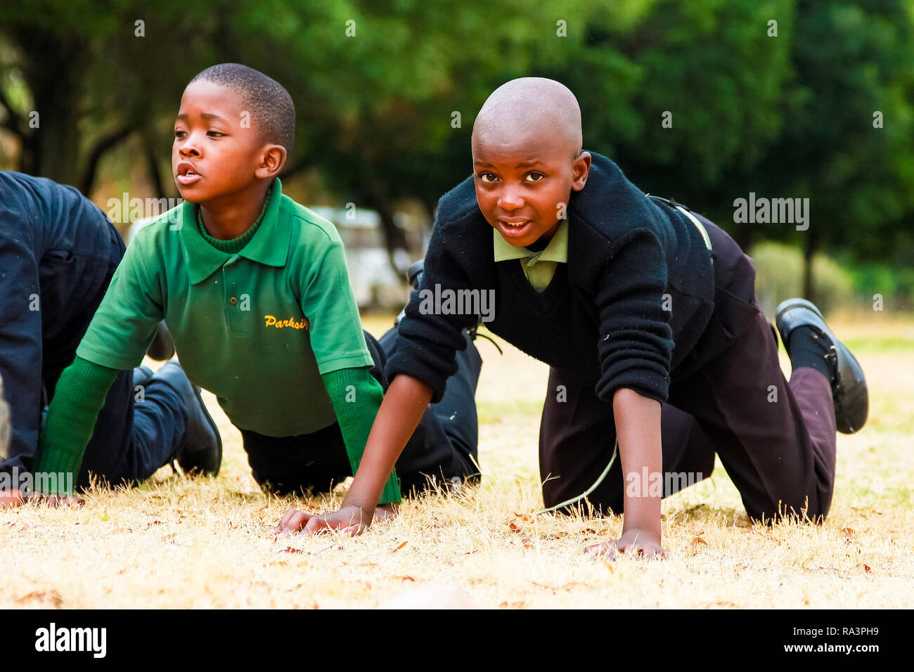 Johannesburg, South Africa - October 14 2010: Diverse African Primary ...