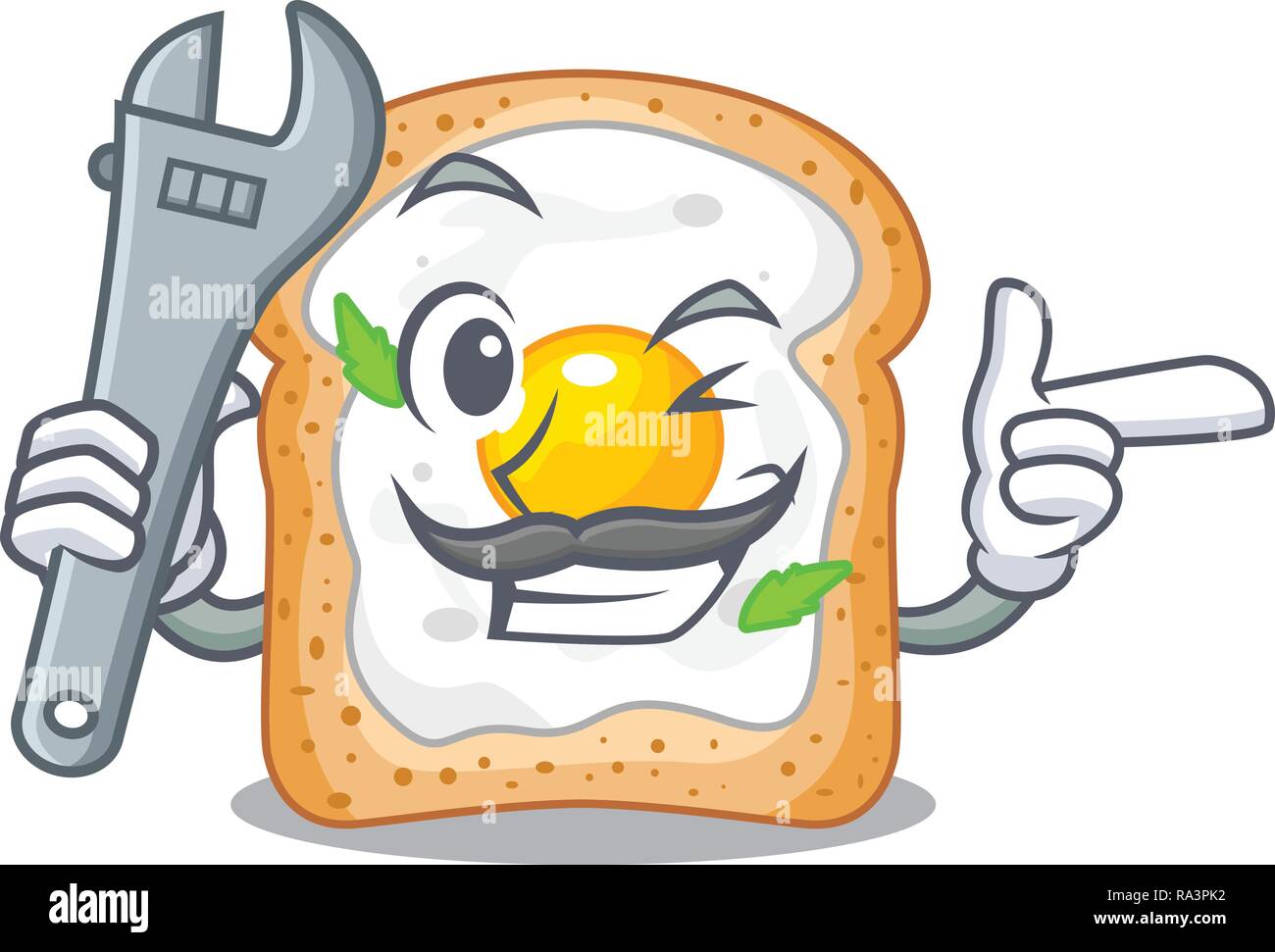 Mechanic sandwich with egg isolated in mascot Stock Vector Image & Art ...