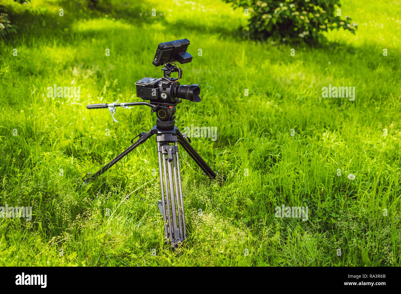 a professional cinema camera on a commercial production set Stock Photo ...