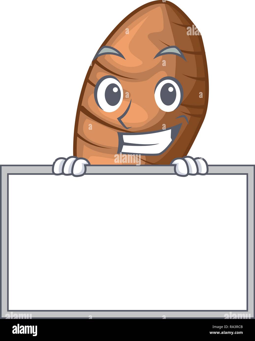 Grinning with board taro tuber in the shape cartoon Stock Vector Image ...