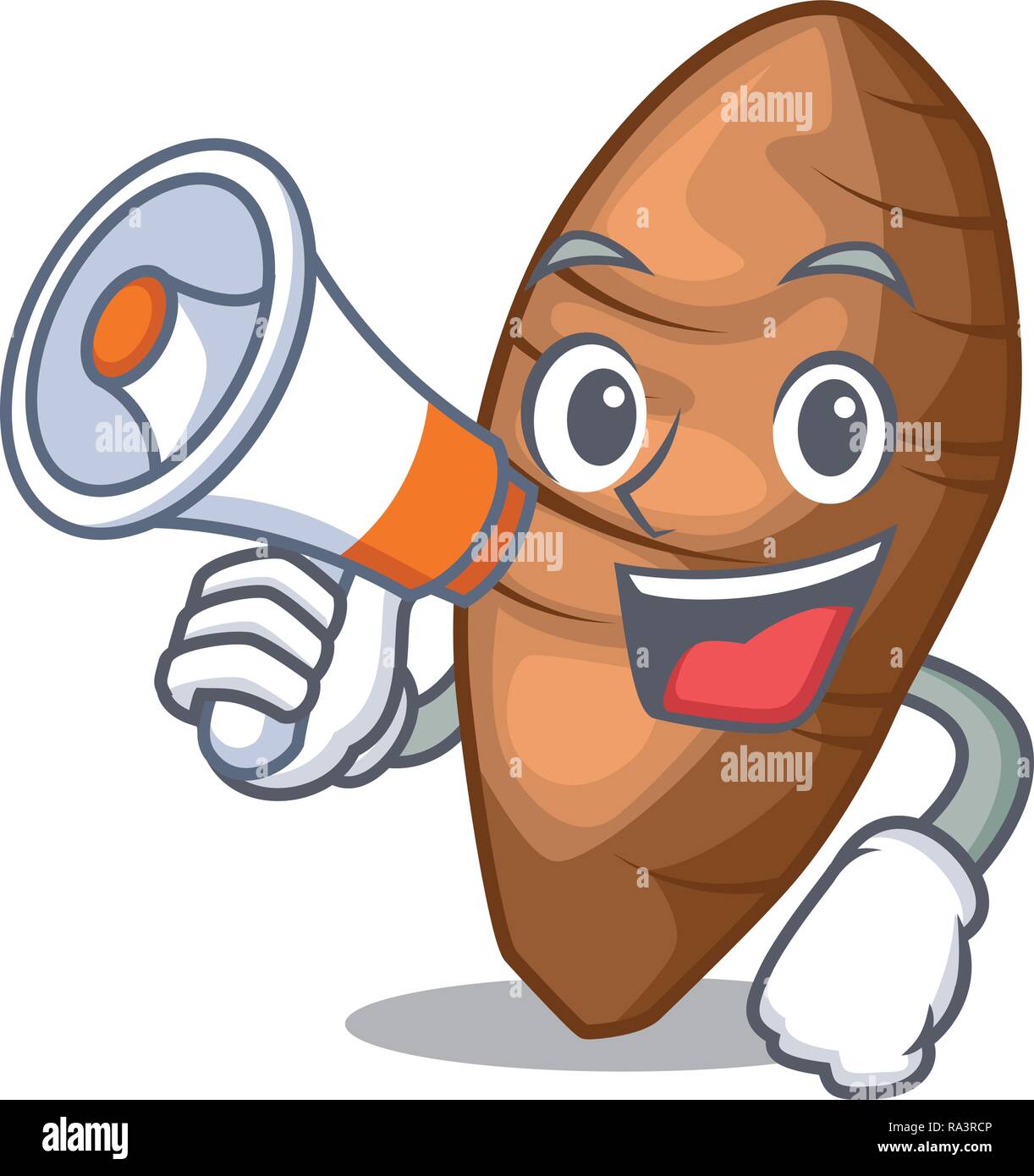 With megaphone taro tuber in the shape cartoon Stock Vector Image & Art ...