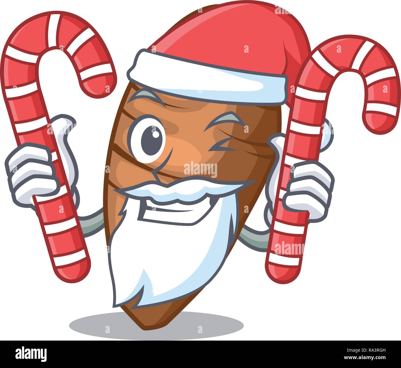 Santa with candy sliced taro on shape cartoon funny Stock Vector Image ...