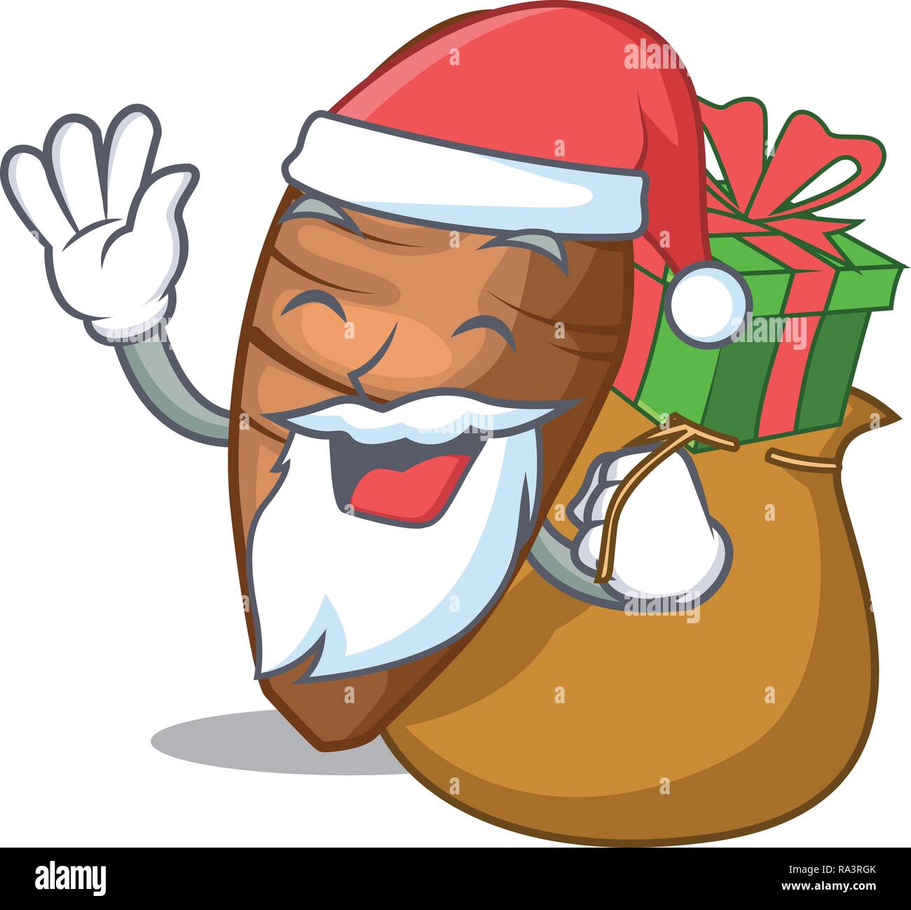 Santa with gift sliced taro on shape cartoon funny Stock Vector Image ...