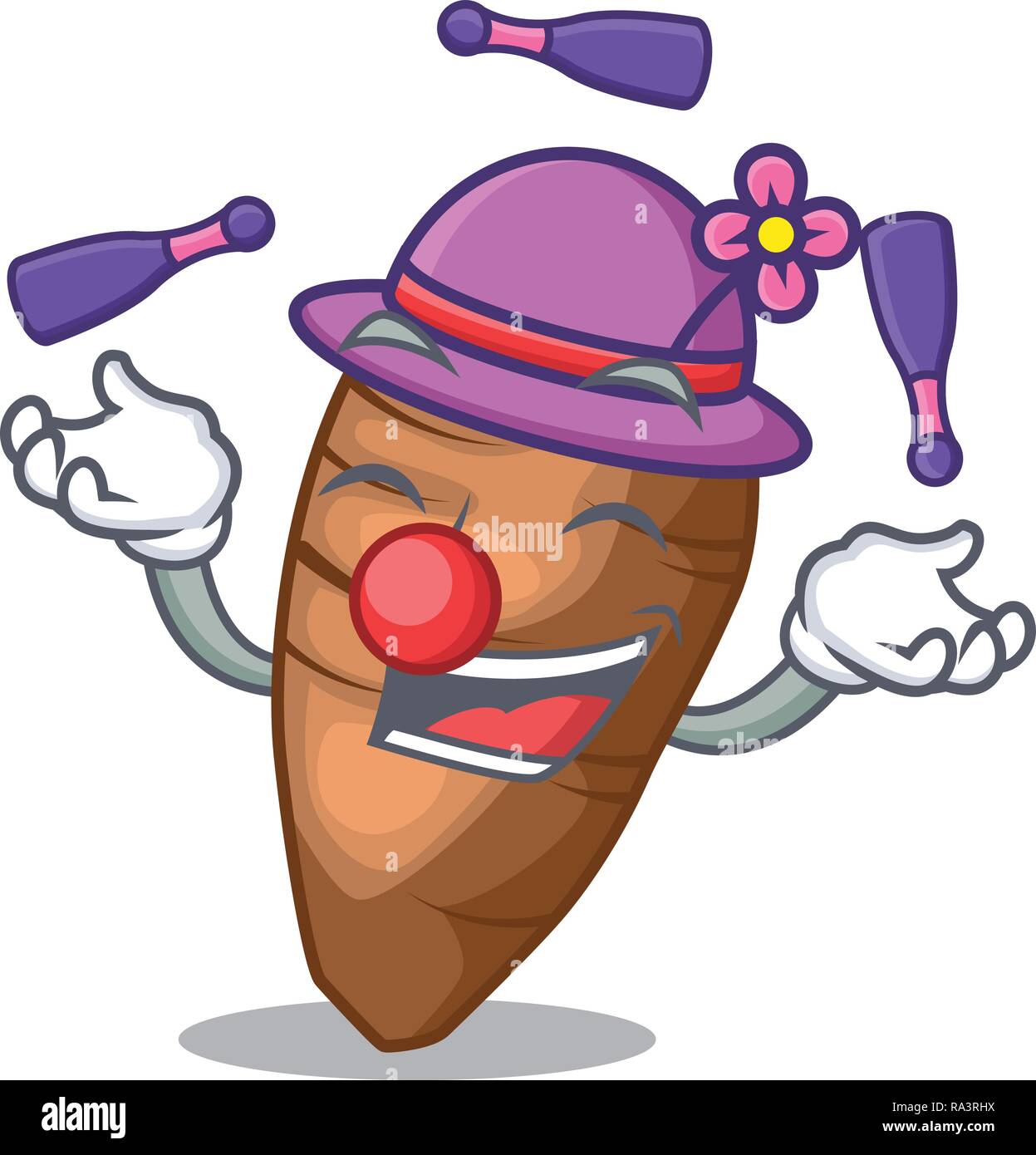 Juggling sliced taro on shape cartoon funny Stock Vector Image & Art ...