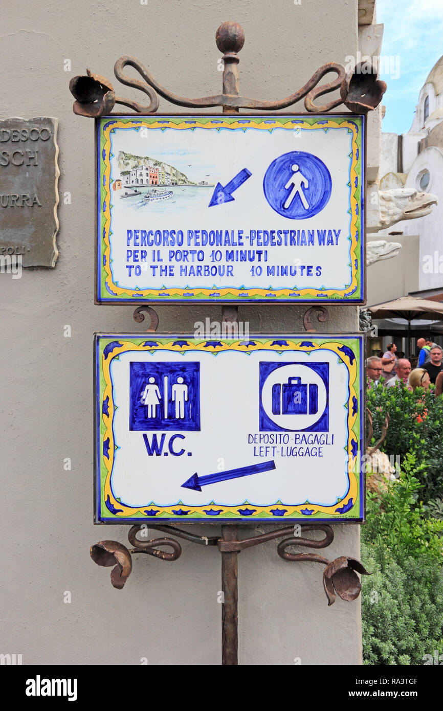 Ceramic tile signs, Capri Stock Photo - Alamy