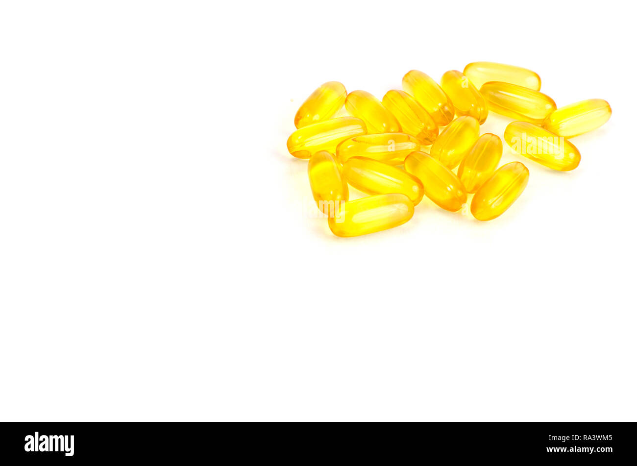 Gelatin capsules of vitamin E. Studio Photo Stock Photo - Alamy