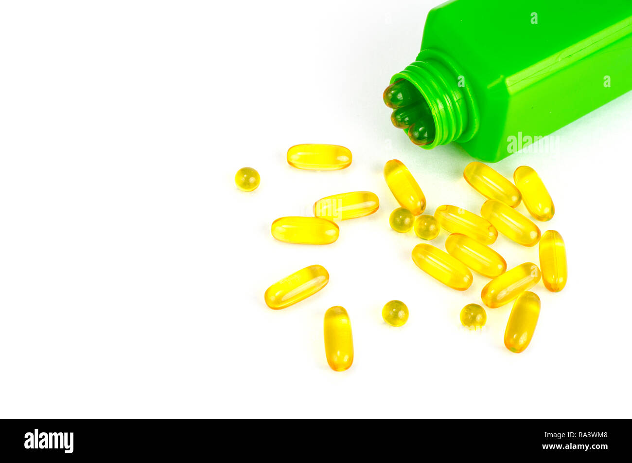 Gelatin capsules of vitamin E. Studio Photo Stock Photo - Alamy