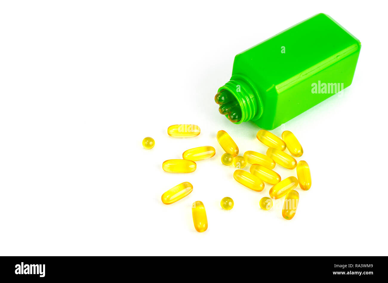 Gelatin capsules of vitamin E. Studio Photo Stock Photo - Alamy