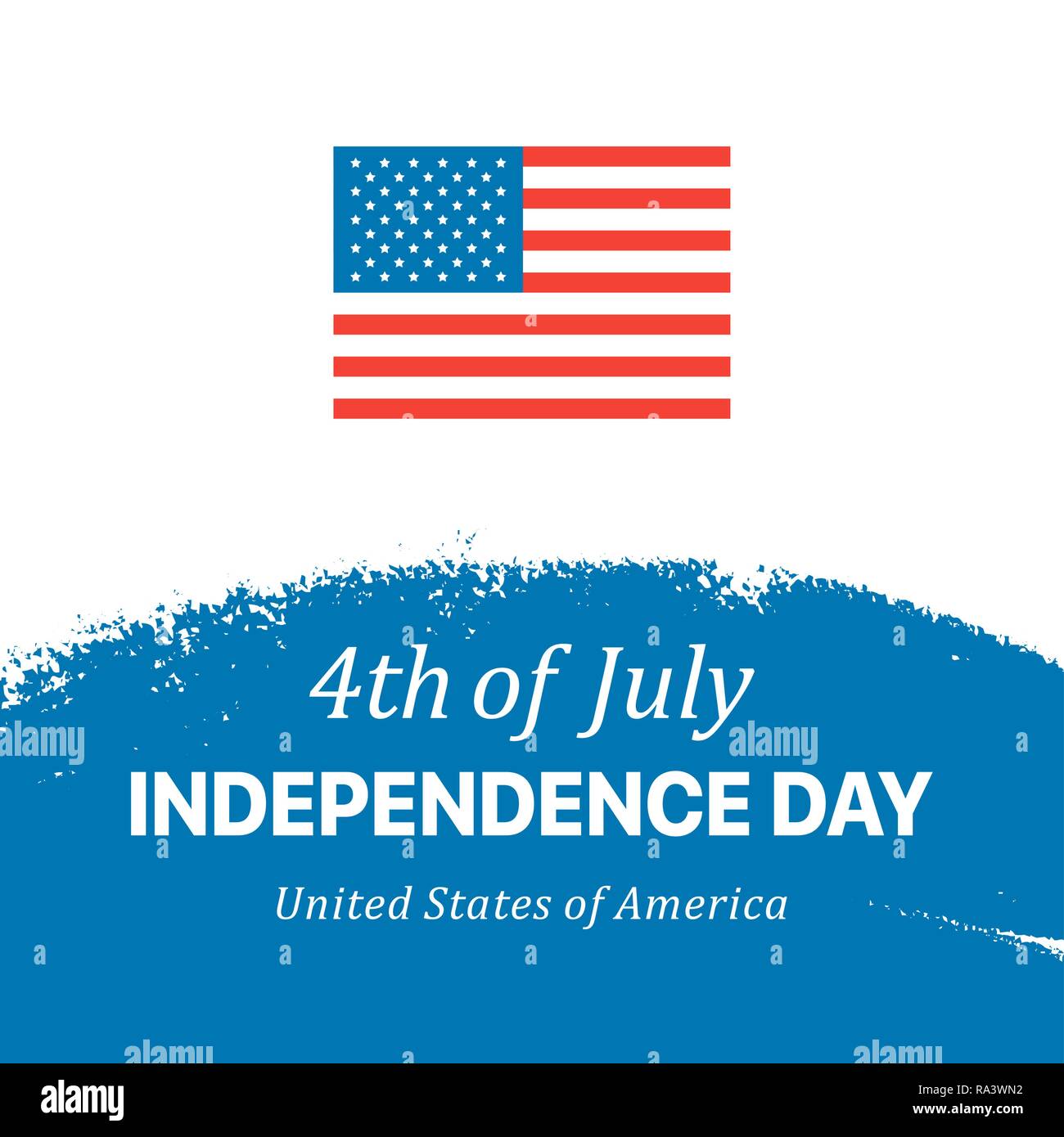 4th Of July United States Of America Holiday Card Flat Vector