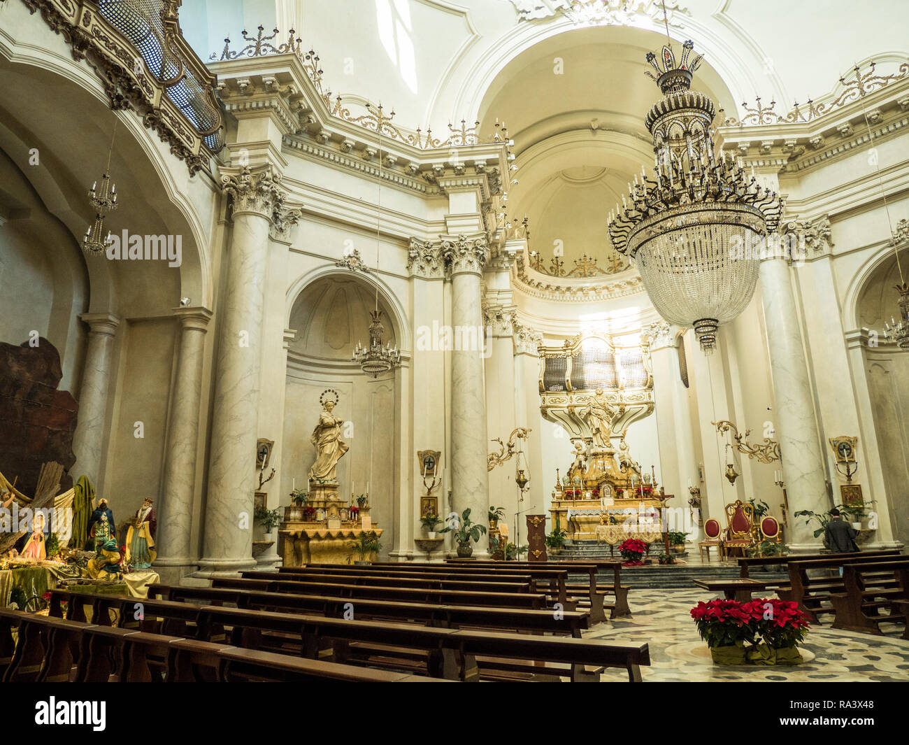 Nativity scene (left) in the Church of the Badia di Sant'Agata, City of ...