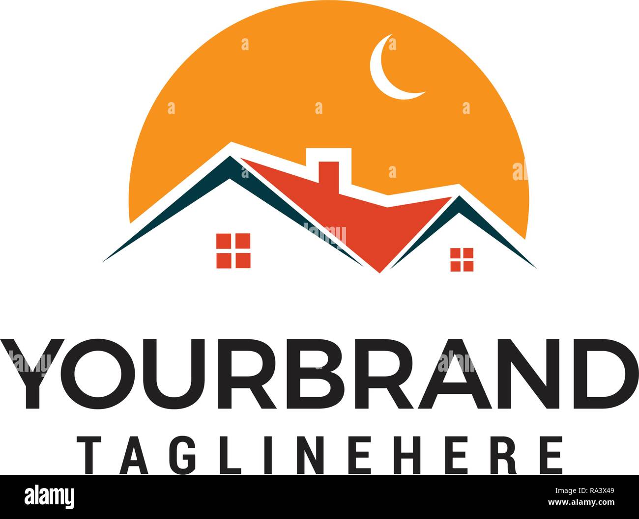 House modern night Stock Vector Images - Alamy