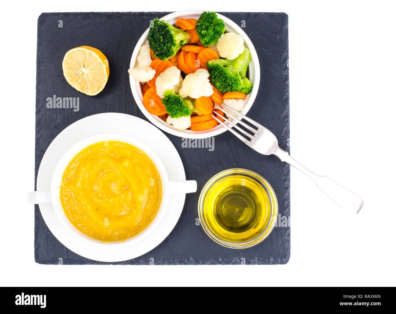 Vegetable dishes for vegetarian menu. Studio Photo Stock Photo - Alamy