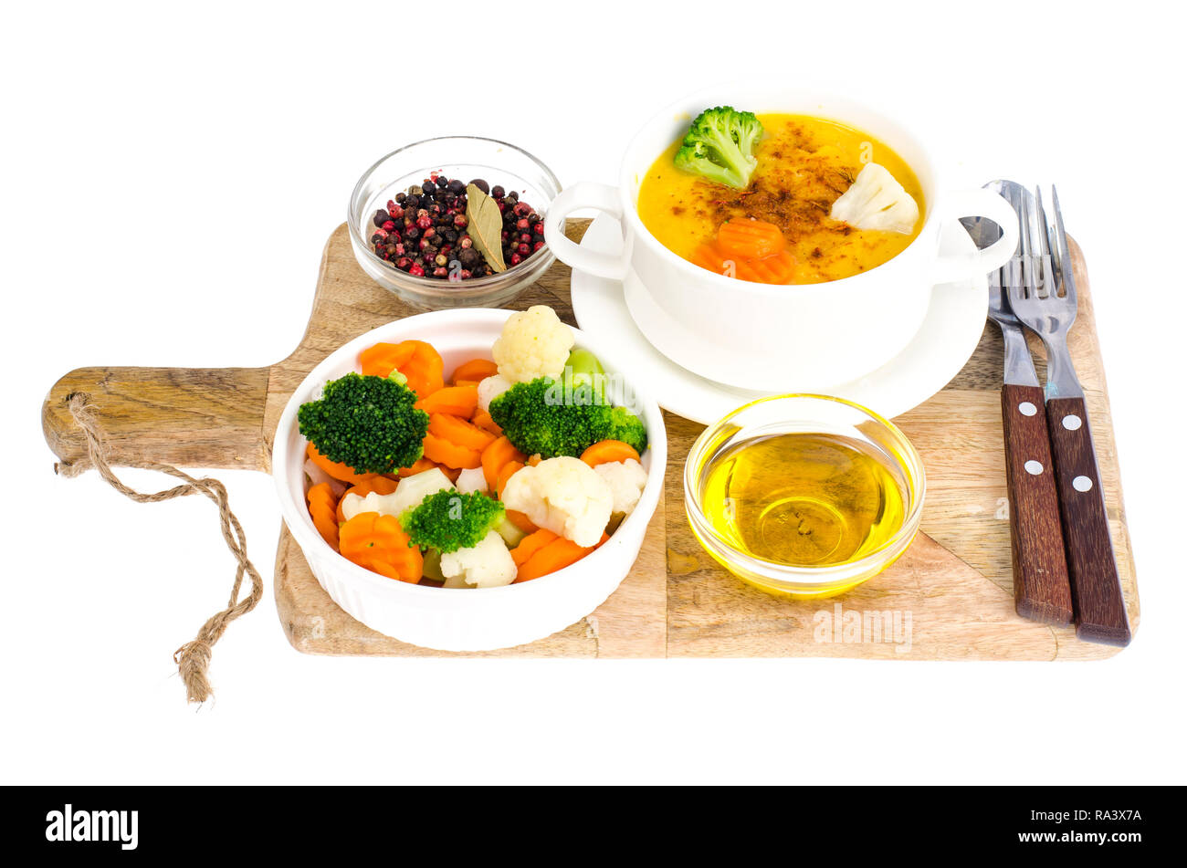 Vegetable dishes for vegetarian menu. Studio Photo Stock Photo - Alamy
