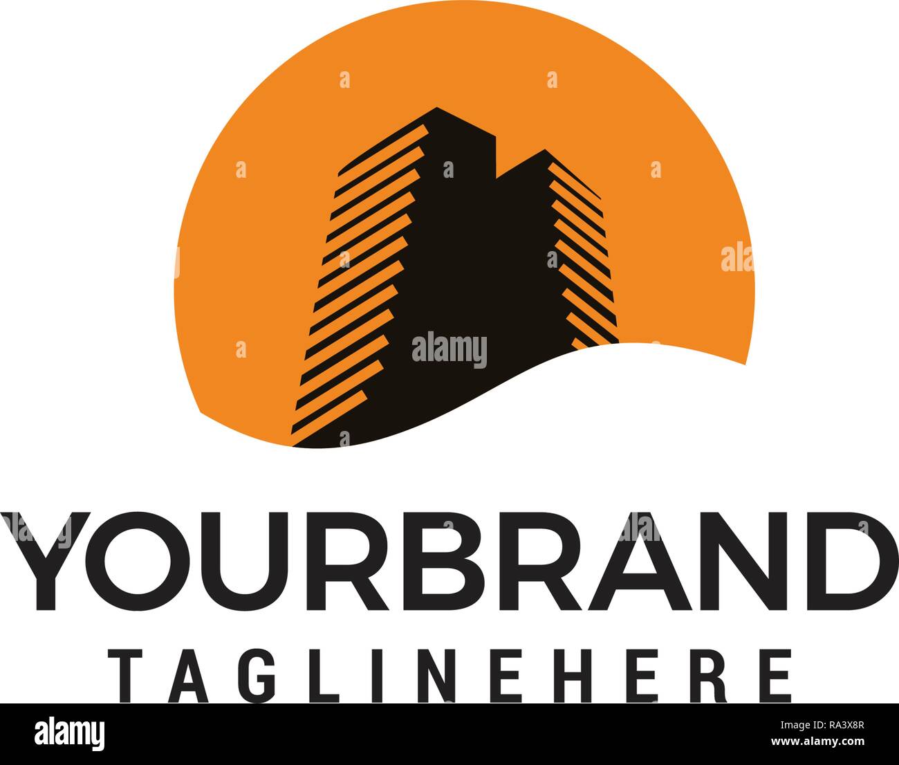 Building Sunset Logo Design Template Stock Vector Image & Art - Alamy