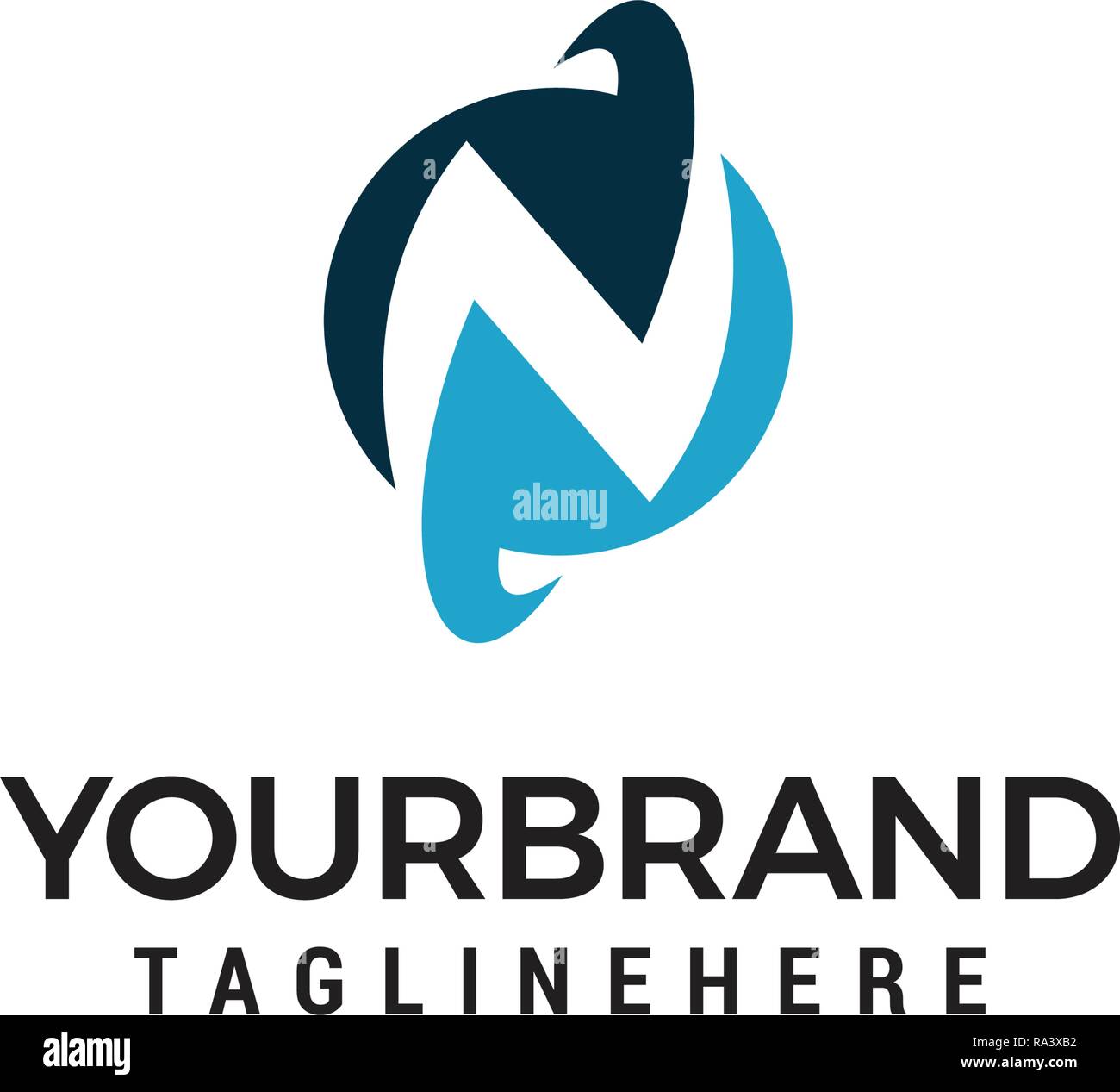 Letter N circle Logo Design Template Stock Vector Image & Art - Alamy