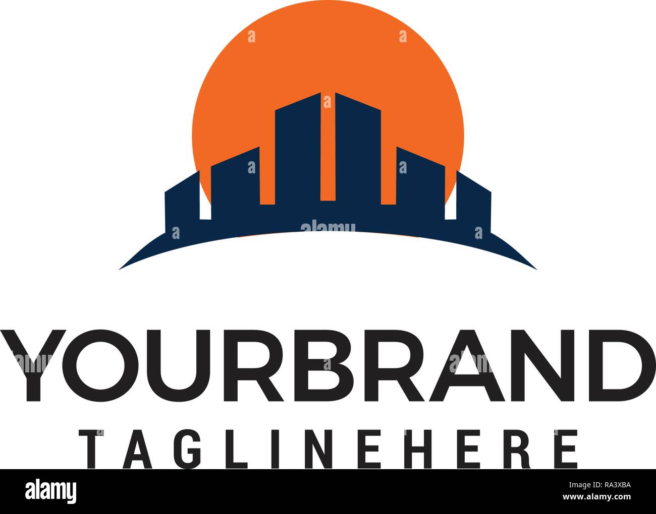 Building Sun Real Estate Logo Design Template Stock Vector Image & Art ...