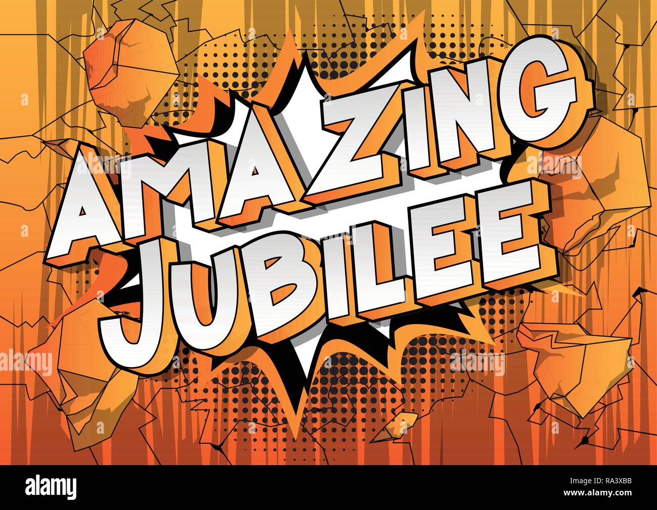 Amazing Jubilee - Vector illustrated comic book style phrase on ...