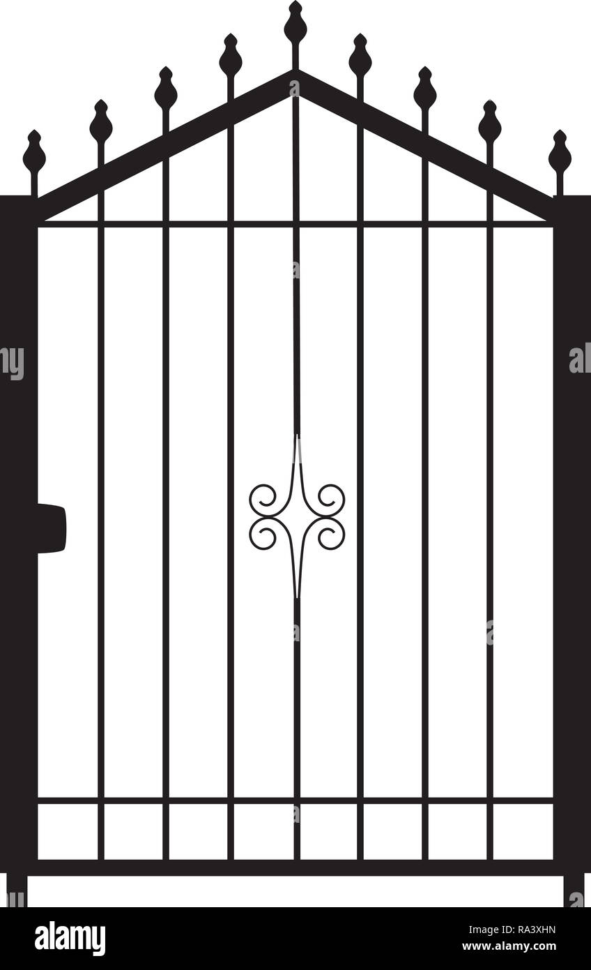 gate silhouette vector Stock Photo - Alamy