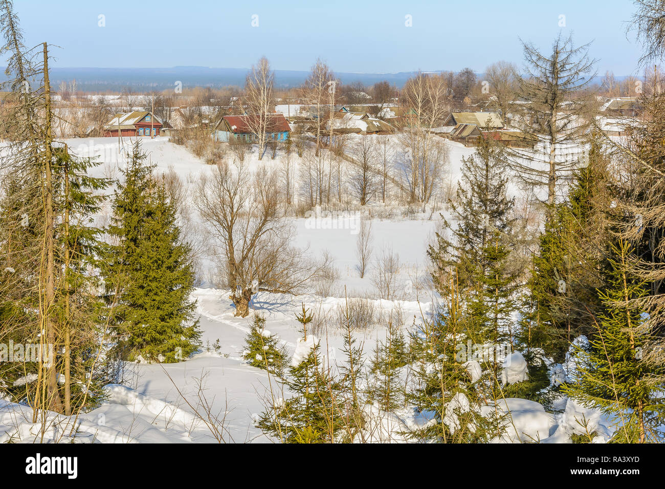 Snowy hills in winter sunny day Stock Photo - Alamy