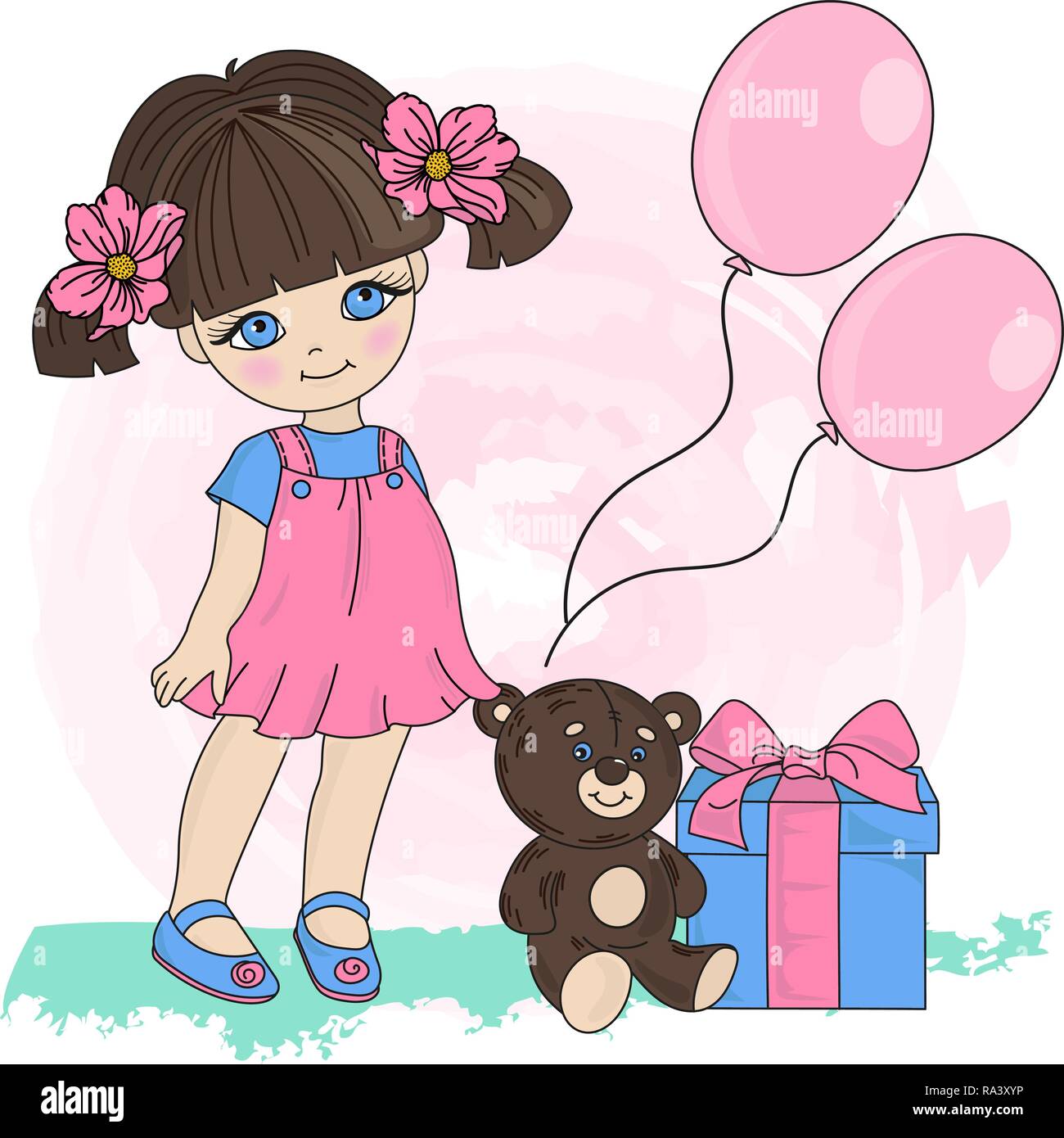 BABY Valentines Day Vector Illustration Set for Print, Decorations and ...
