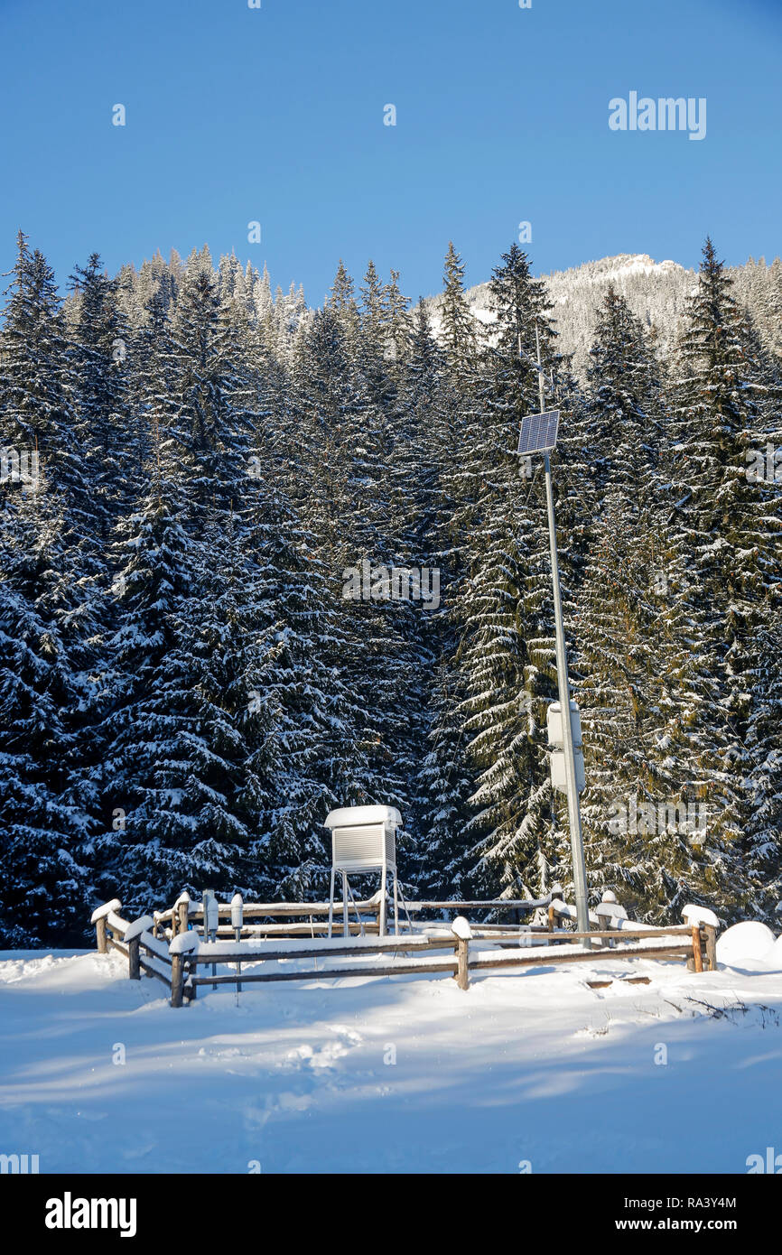 meteorological station in the mountains at winter Stock Photo - Alamy