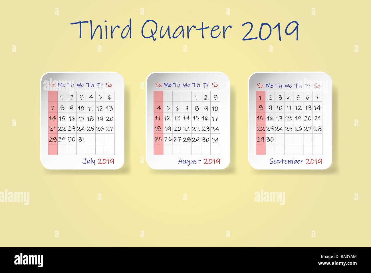 August chart Stock Vector Images - Alamy