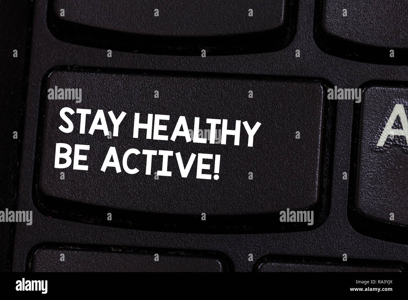 Conceptual hand writing showing Stay Healthy Be Active. Business photo ...