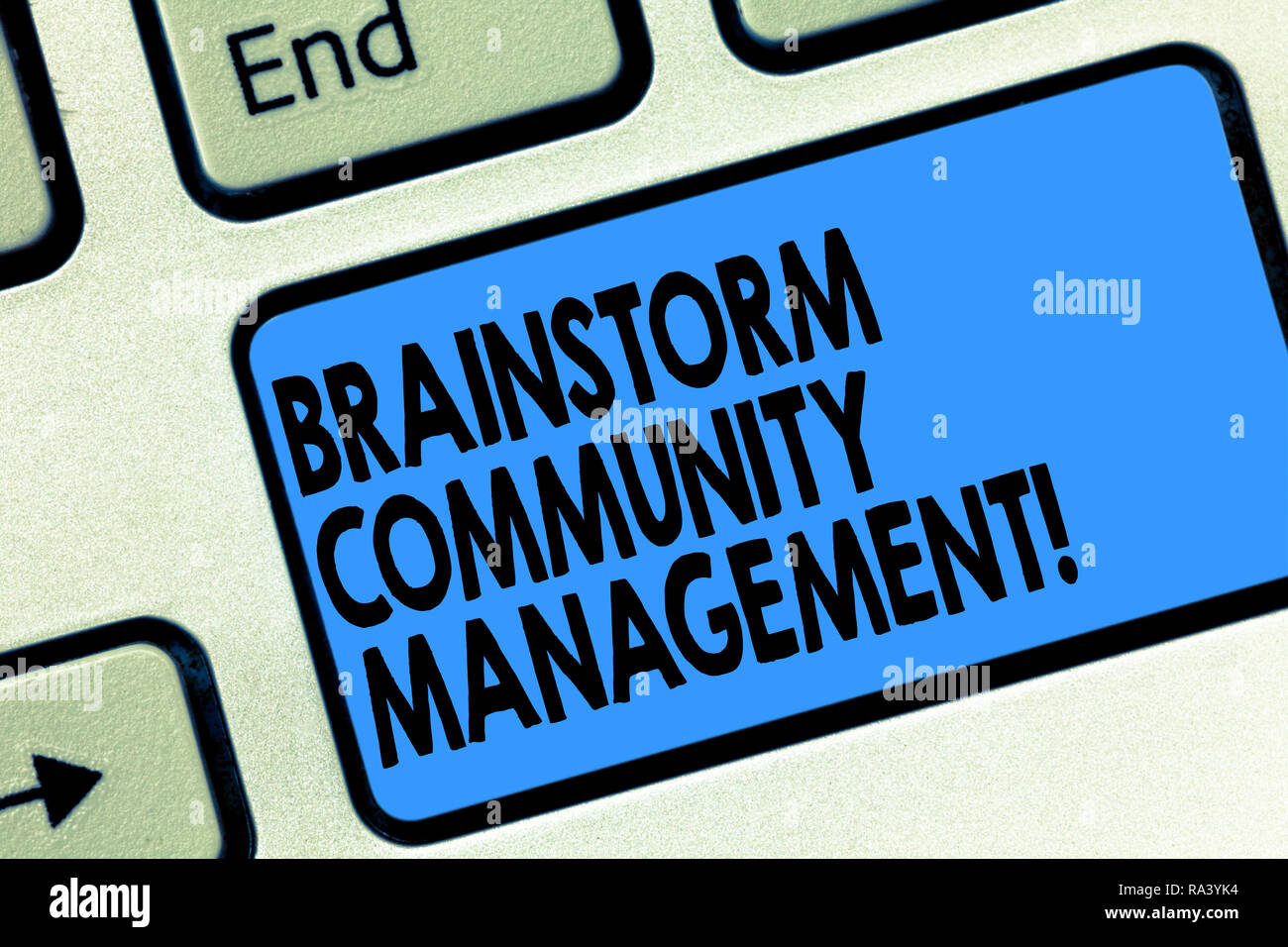 Text sign showing Brainstorm Community Management. Conceptual photo ...