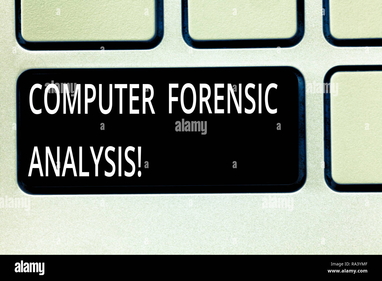 Writing note showing Computer Forensic Analysis. Business photo showcasing evidence found in ...