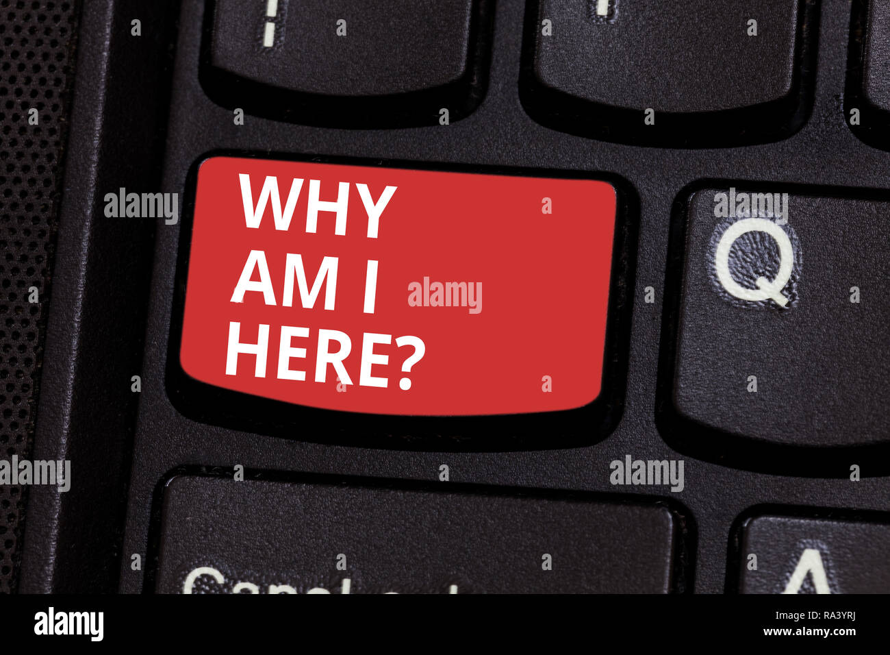 Text sign showing Why Am I Here. Conceptual photo Questions about the ...