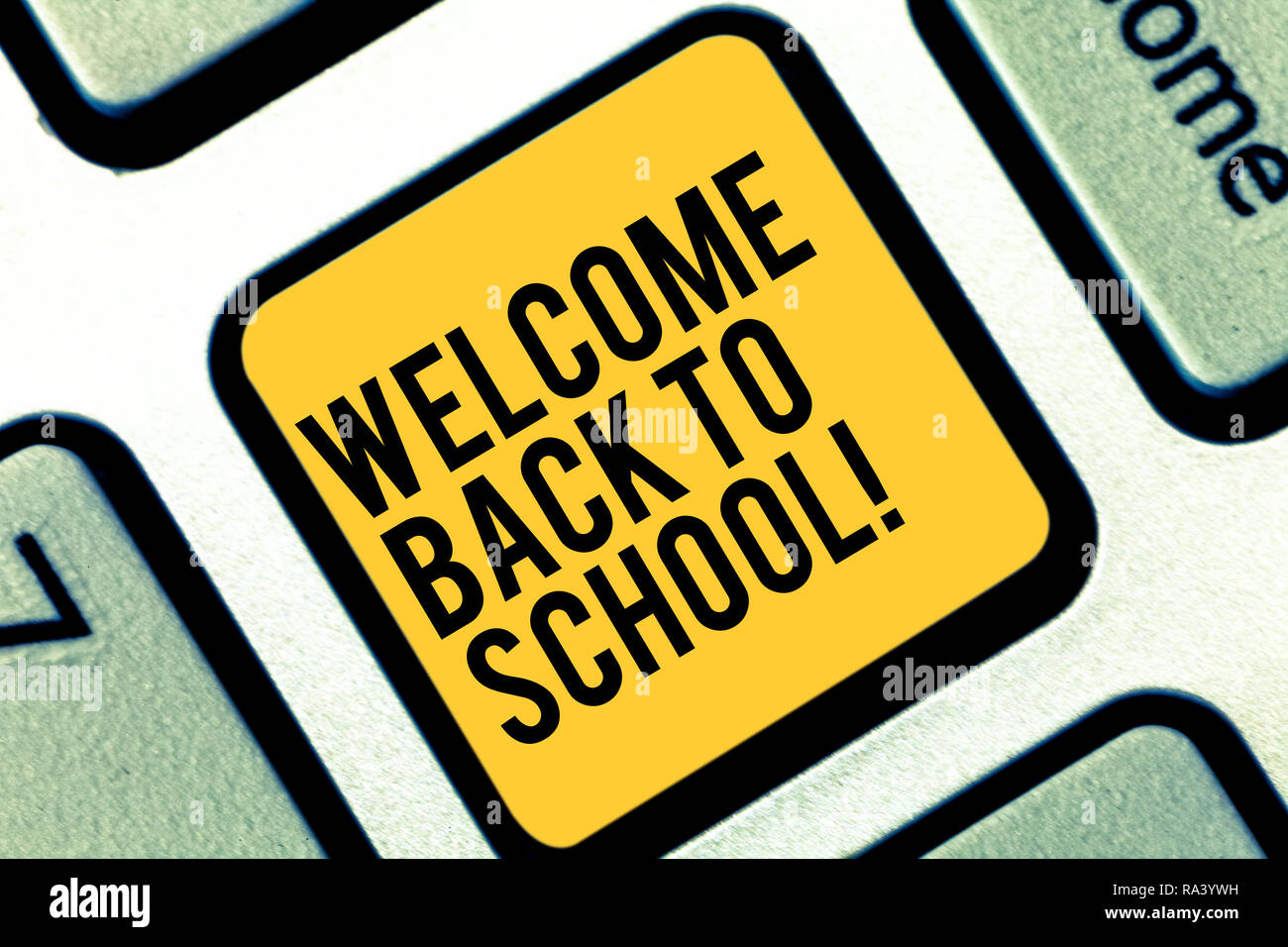Writing note showing Welcome Back To School. Business photo showcasing ...