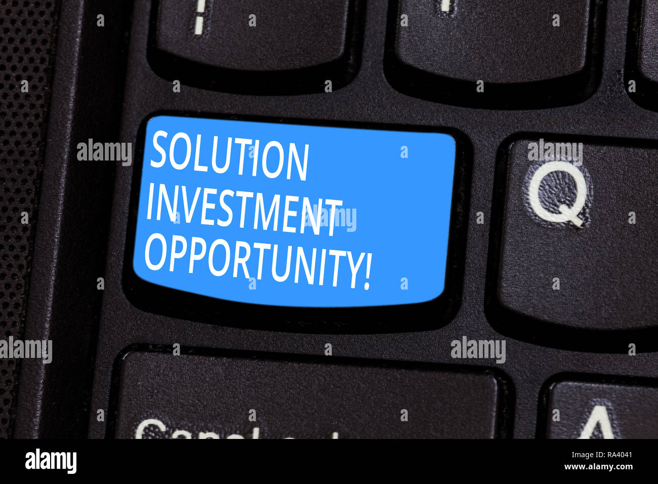 Conceptual hand writing showing Solution Investment Opportunity ...