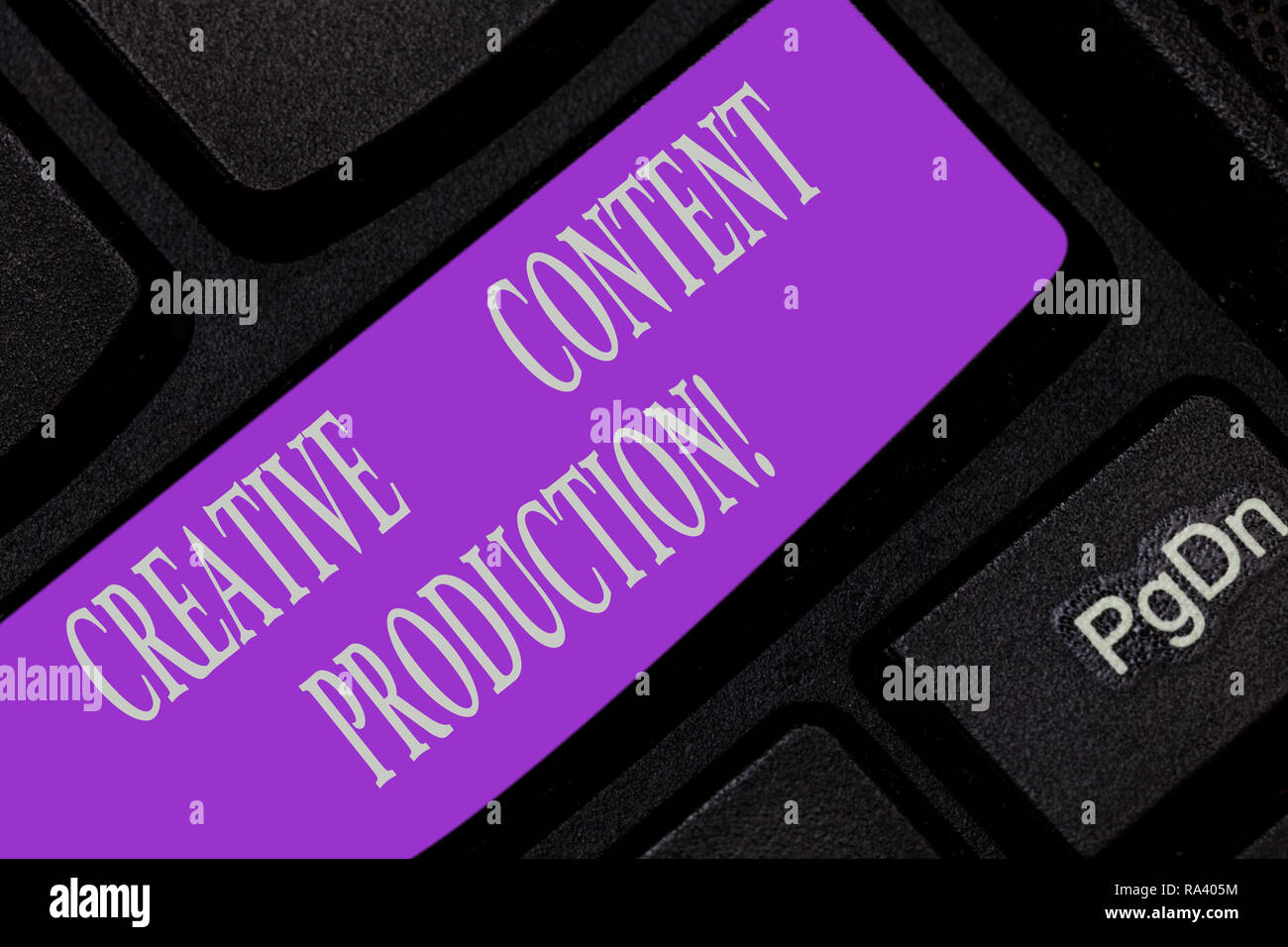 Handwriting text writing Creative Content Production. Concept meaning ...