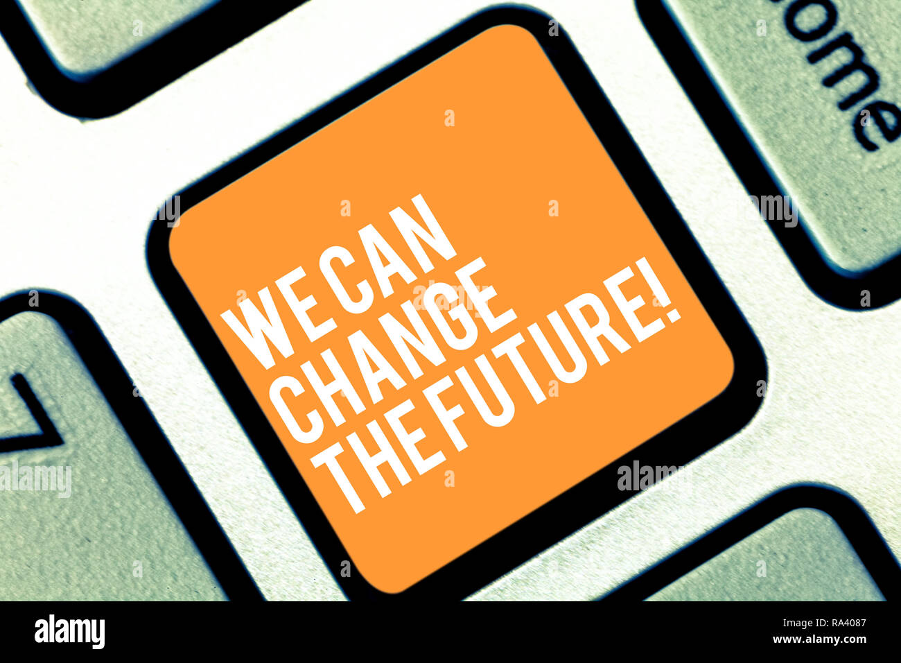 Text sign showing We Can Change The Future. Conceptual photo Make ...