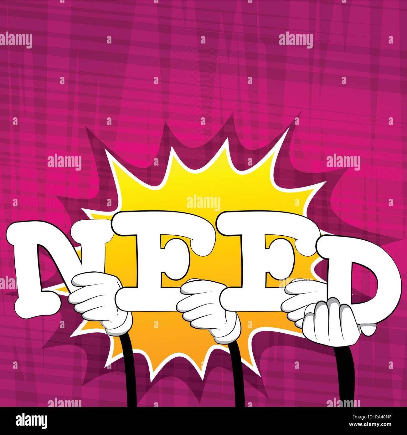 Diverse hands holding letters of the alphabet created the word Need ...
