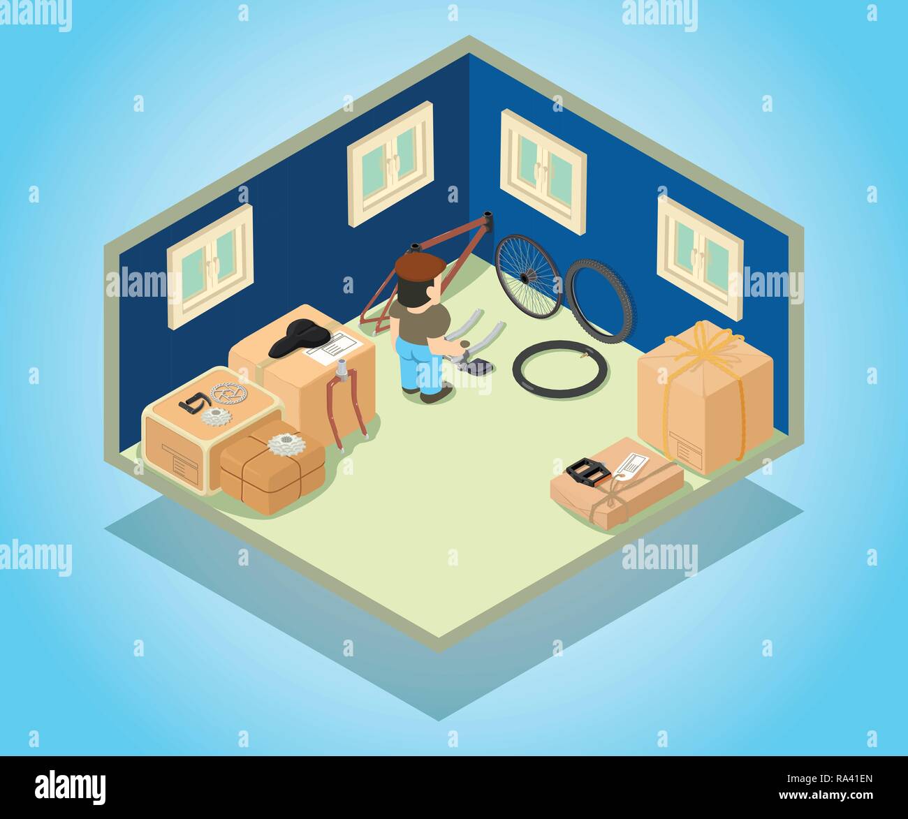 Stockroom concept banner, isometric style Stock Vector Image & Art - Alamy