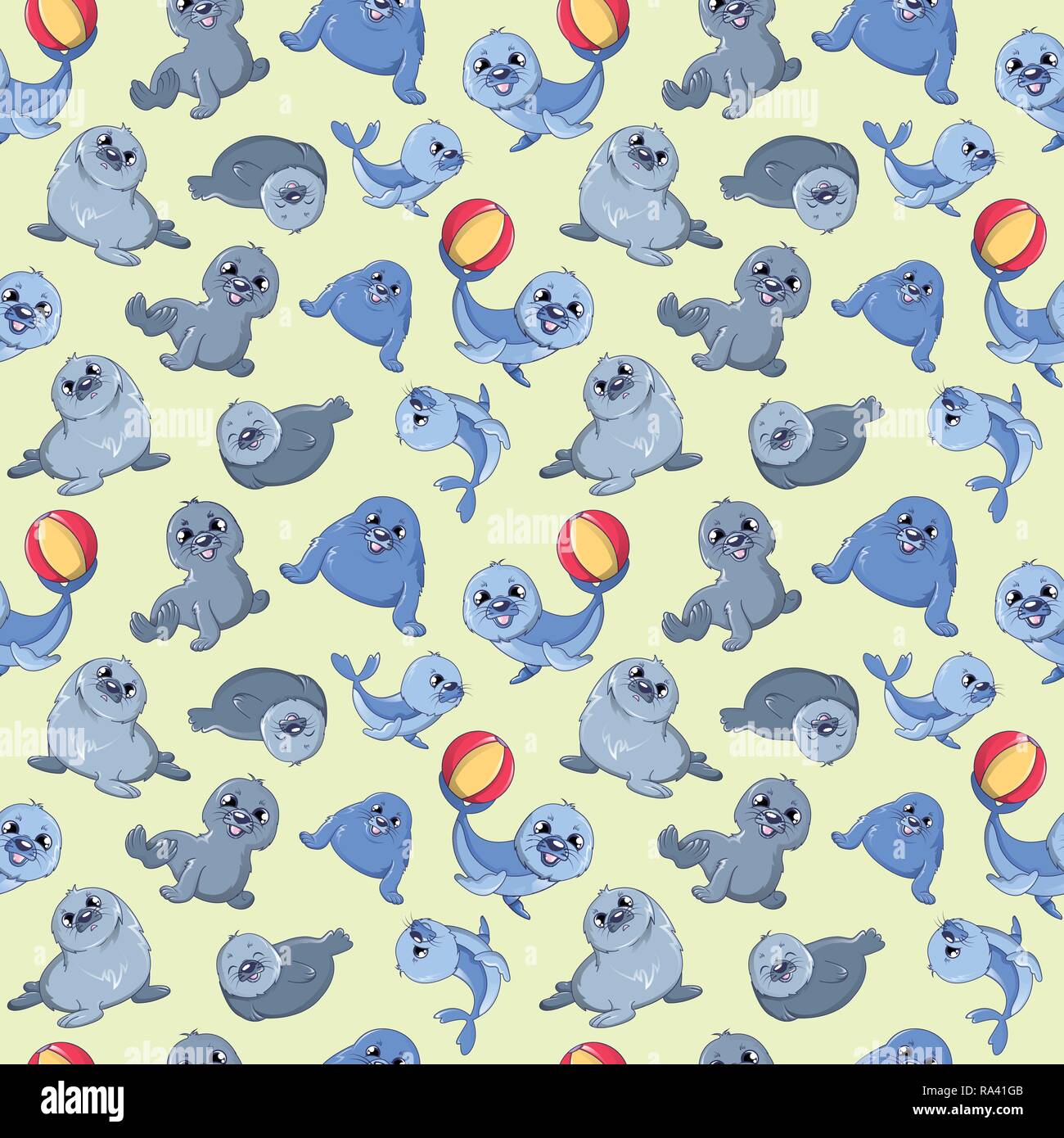 Seal pattern seamless, cartoon style Stock Vector Image & Art - Alamy