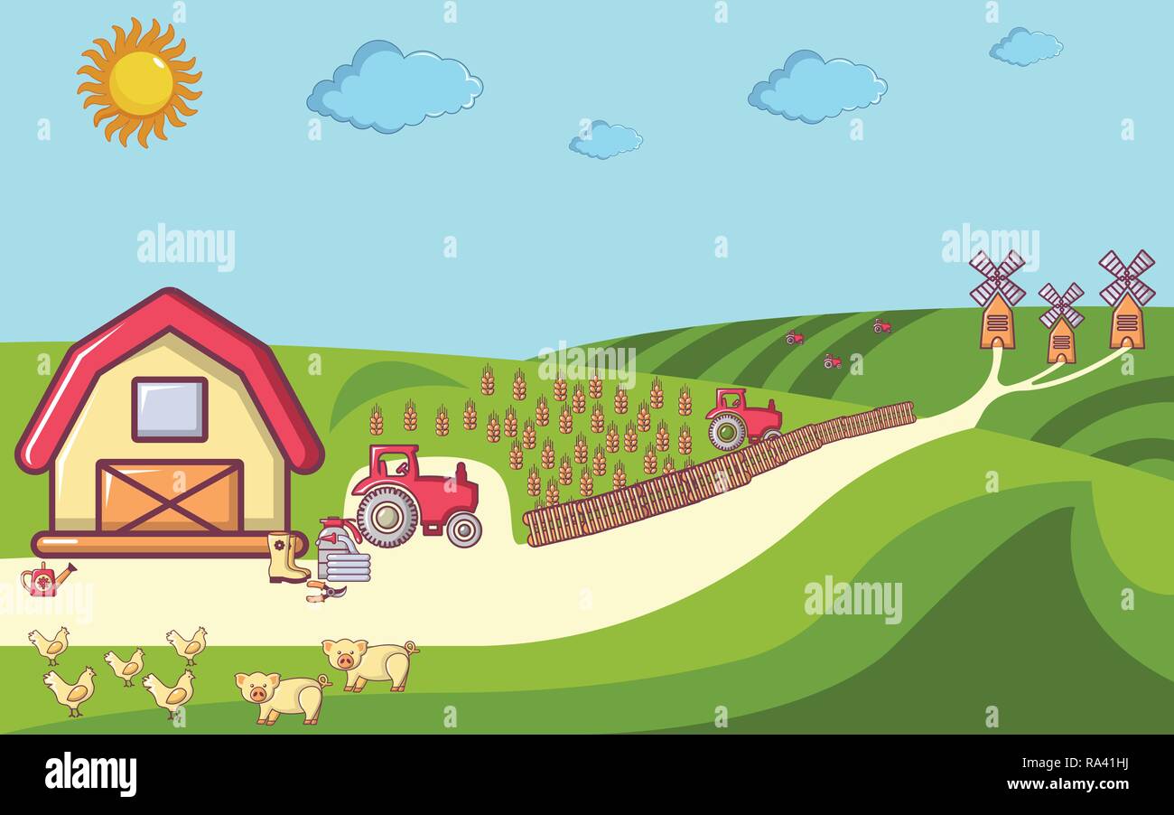 Farm concept banner, cartoon style Stock Vector Image & Art - Alamy