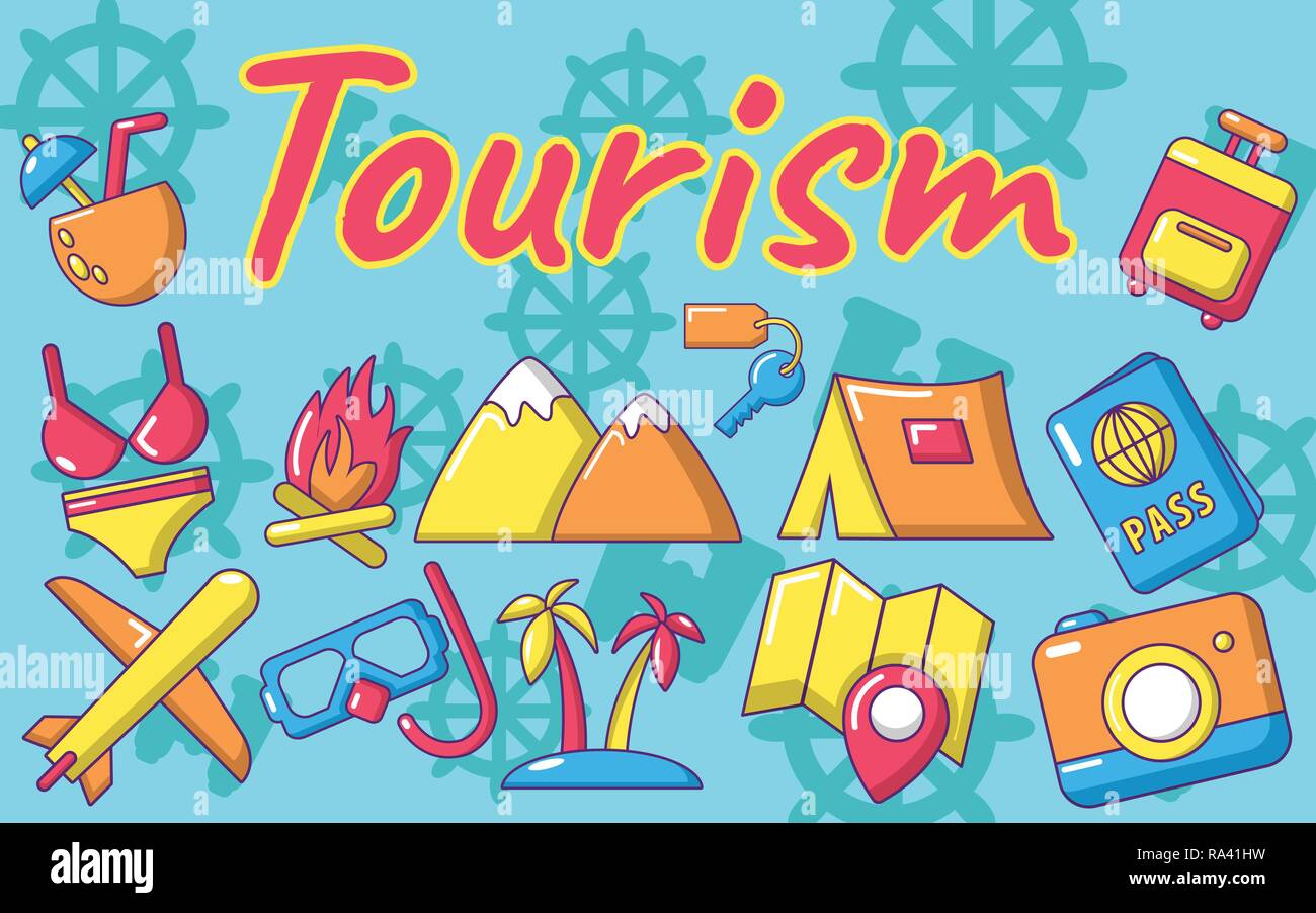 Tourism concept banner, cartoon style Stock Vector Image & Art - Alamy