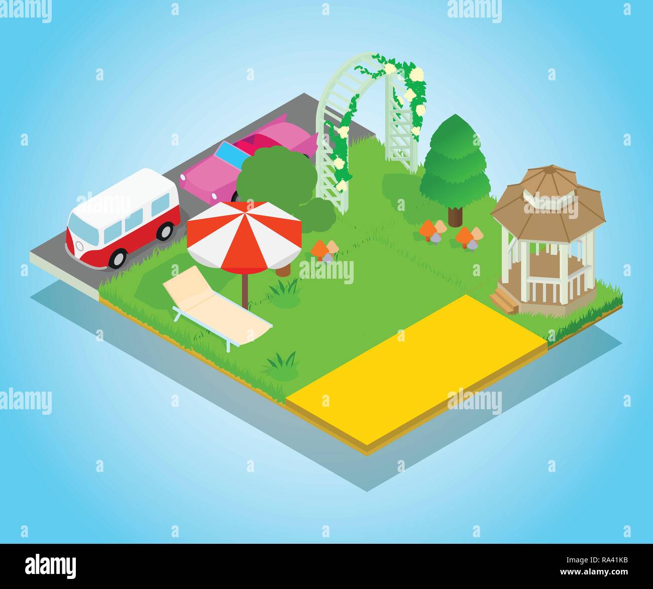 Beautiful location concept banner, isometric style Stock Vector Image ...