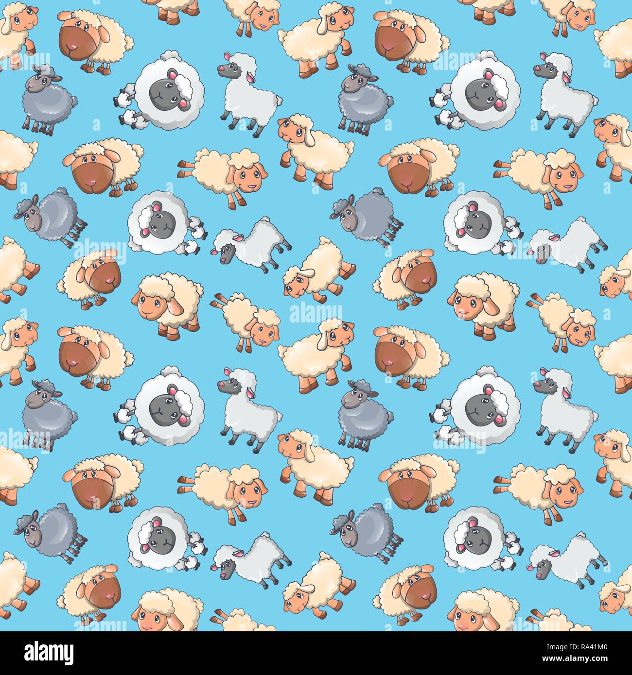 Sheep pattern seamless, cartoon style Stock Vector Image & Art - Alamy